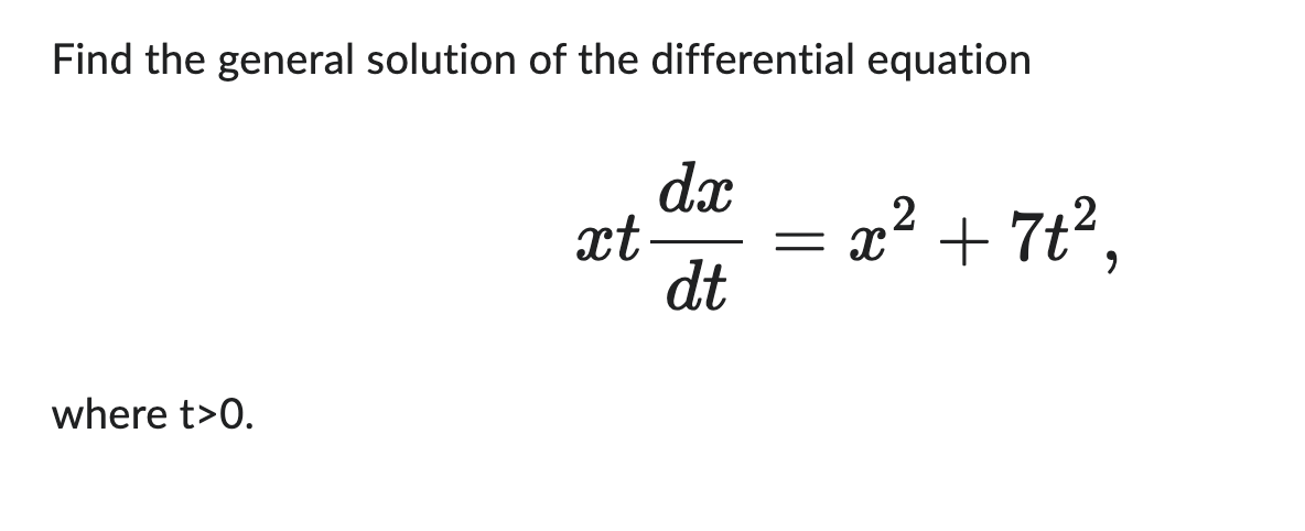 Find the general solution of the differential | Chegg.com