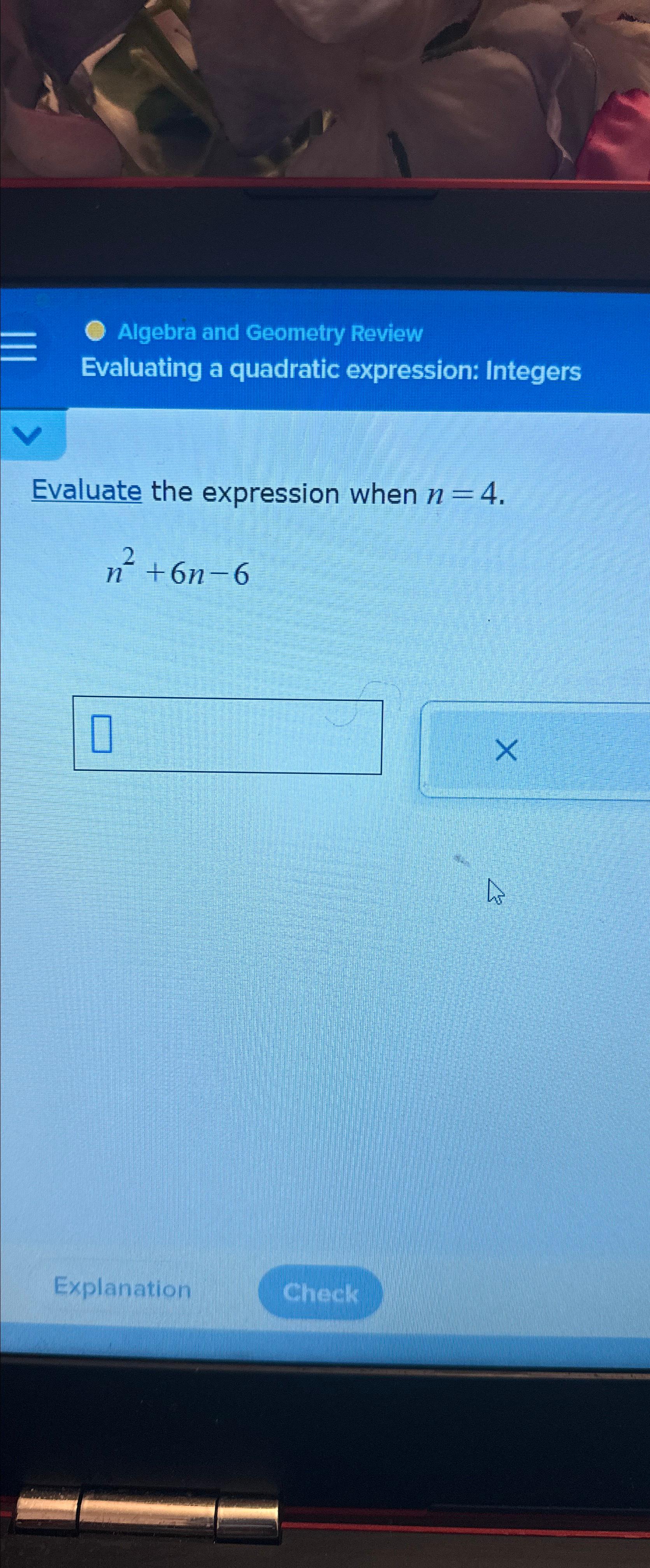 Solved Algebra and Geometry Review Evaluating a quadratic | Chegg.com