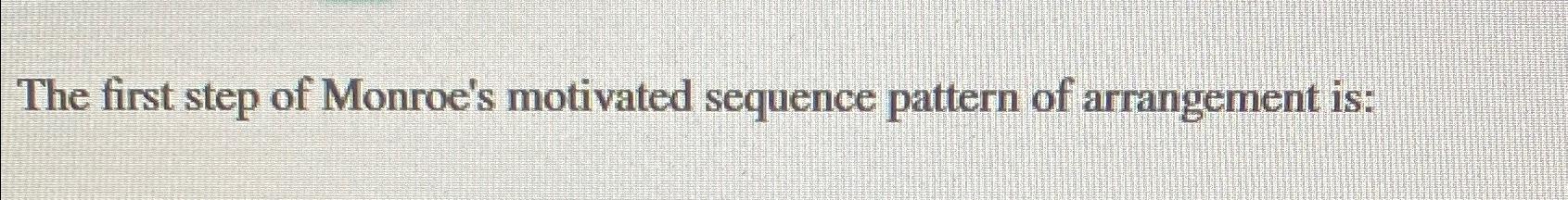 Solved The first step of Monroe's motivated sequence pattern | Chegg.com