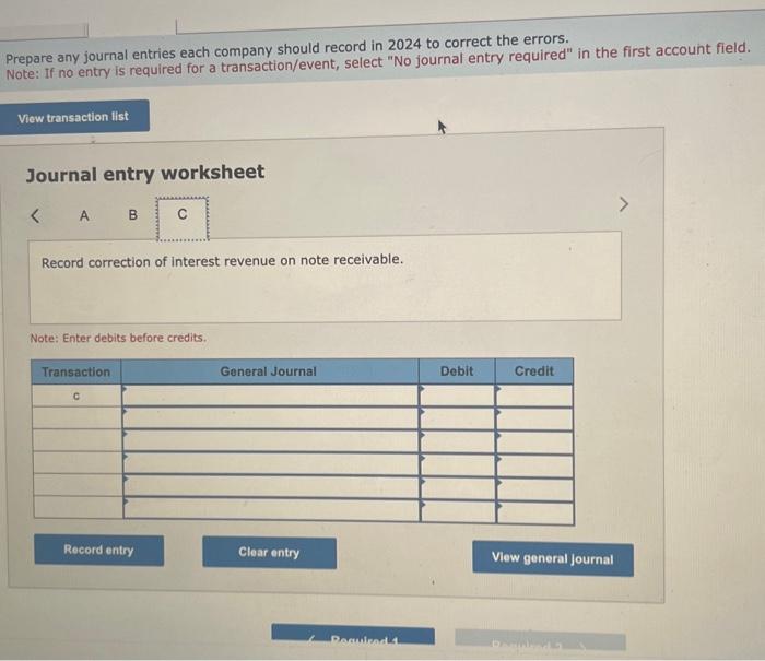 Solved Prepare any journal entries each company should | Chegg.com