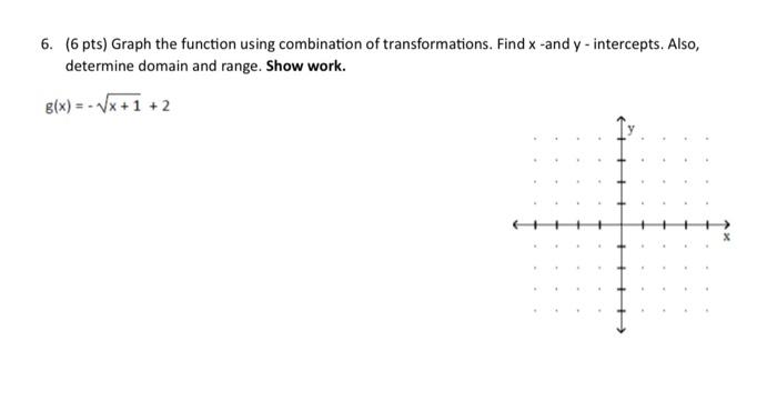 Solved 6. (6 pts) Graph the function using combination of | Chegg.com