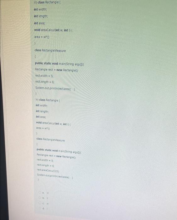 Solved Which of the following will print out 30 ? i) class | Chegg.com