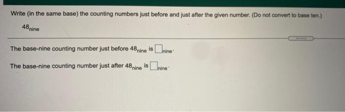 Solved Write (in the same base) the counting numbers just | Chegg.com