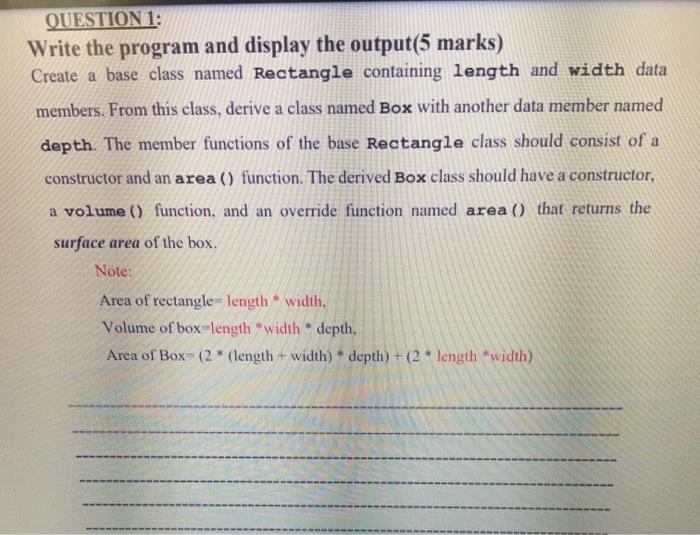 Solved QUESTION 1: Write the program and display the | Chegg.com