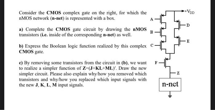 Solved Consider the CMOS complex gate on the right, for | Chegg.com