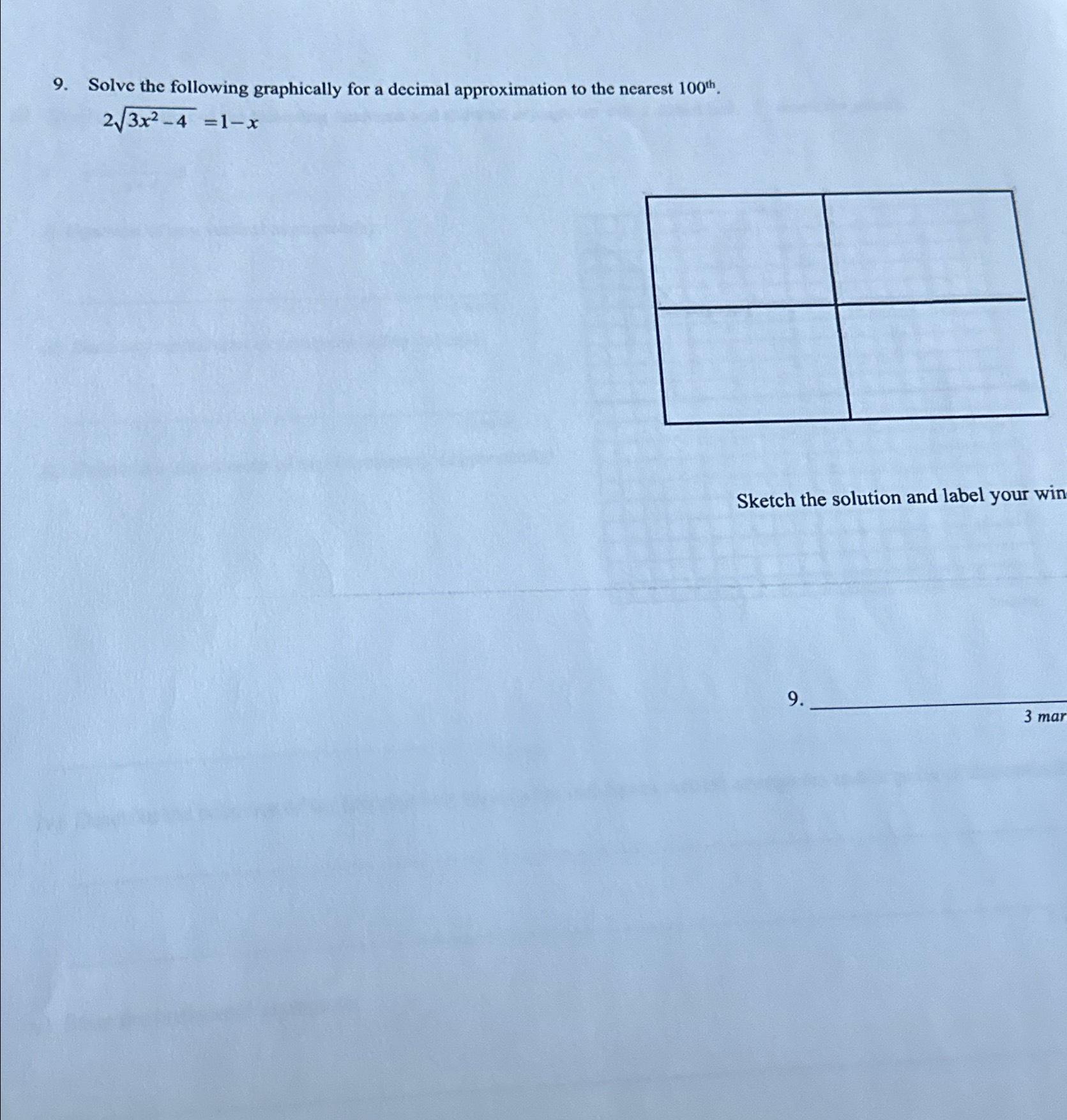 Solved Solve the following graphically for a decimal | Chegg.com
