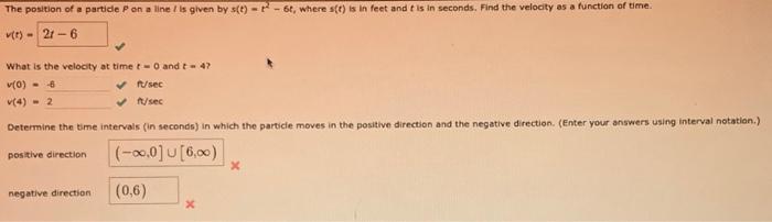 Solved The position of a particle P on a line t is given by | Chegg.com