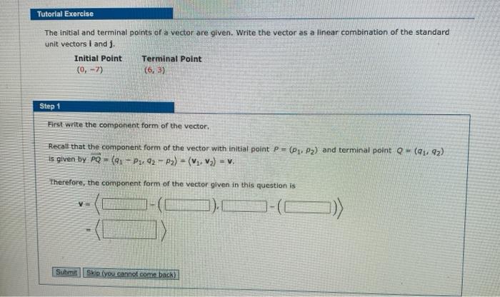 Solved Tutorial Exercise linear combination of the standard | Chegg.com