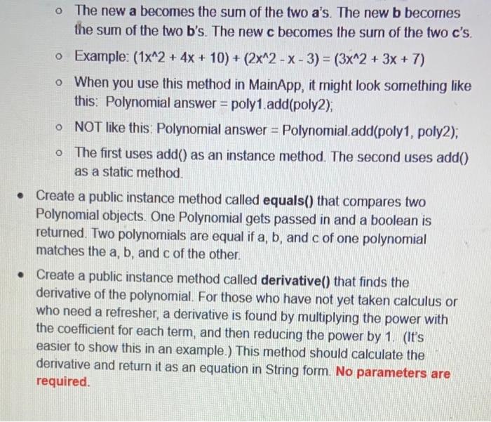 Solved This is all Java. It is a polynomial storage and | Chegg.com