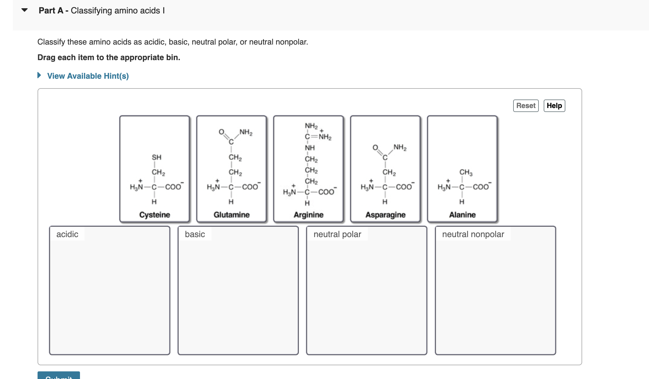 Solved Part A - ﻿Classifying amino acids IClassify these | Chegg.com