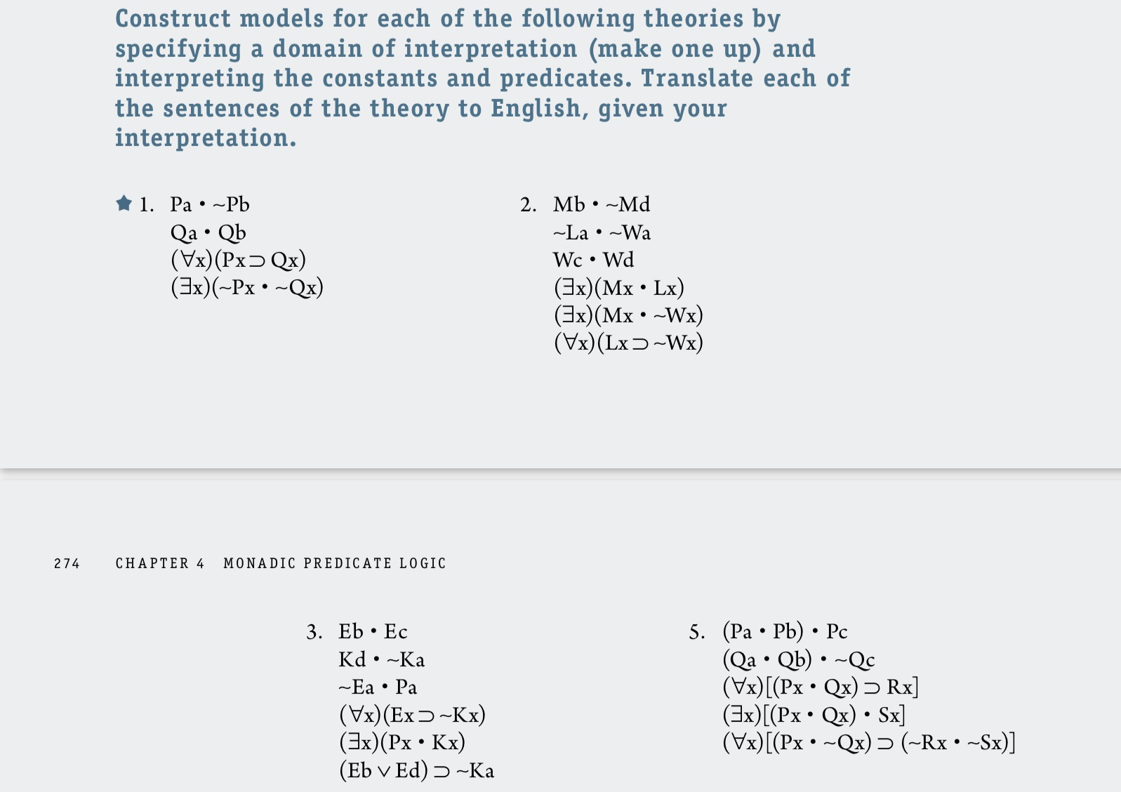 Construct models for each of the following theories | Chegg.com