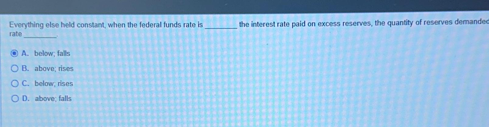 Solved Everything else held constant, when the federal funds | Chegg.com