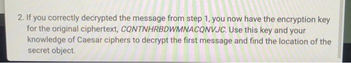 Solved Your job is to decrypt the intercepted message | Chegg.com