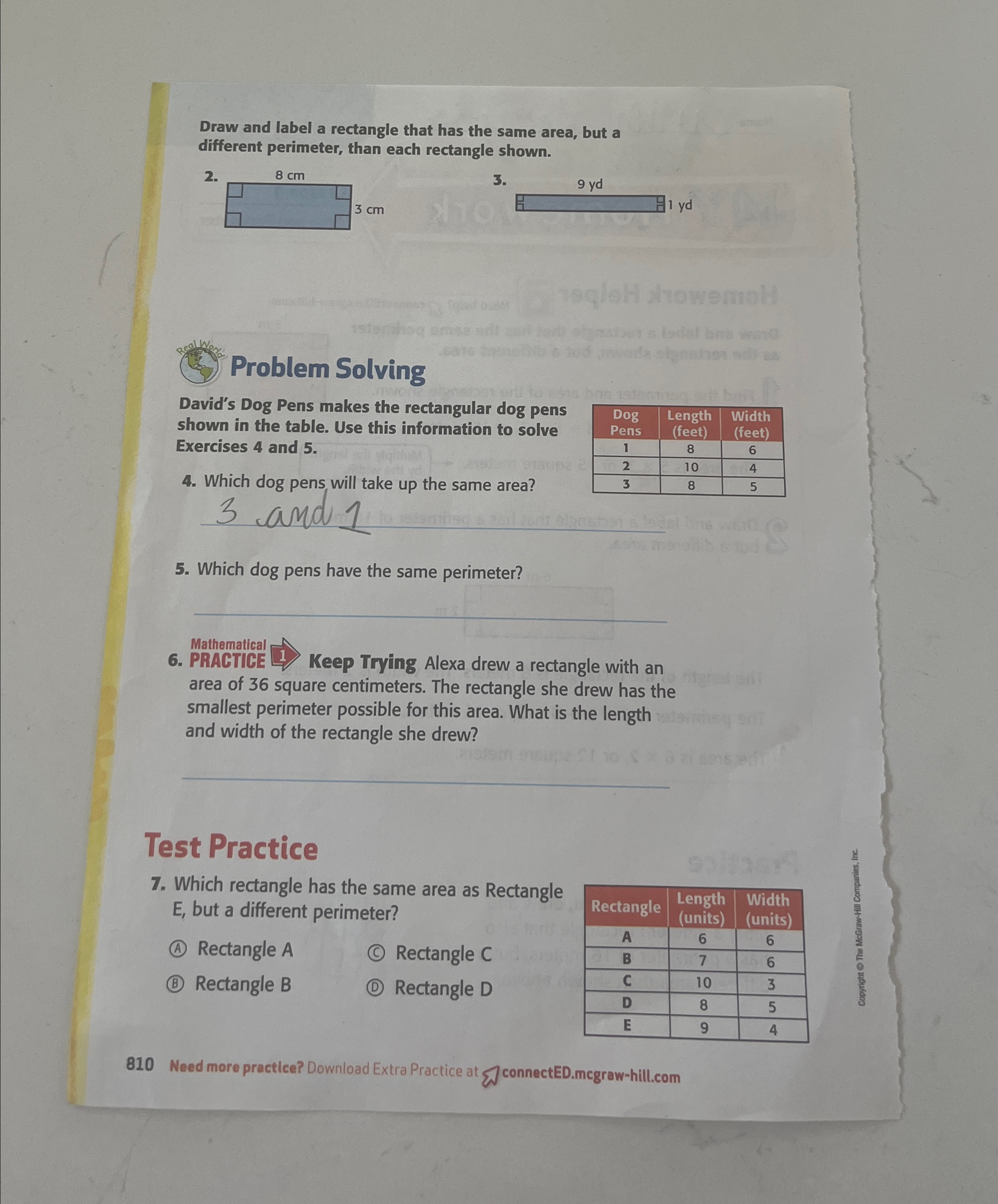 Solved Draw and label a rectangle that has the same area, | Chegg.com