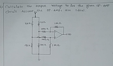 Solved Calculate the ourput voltage V0 ﻿for the given op. | Chegg.com