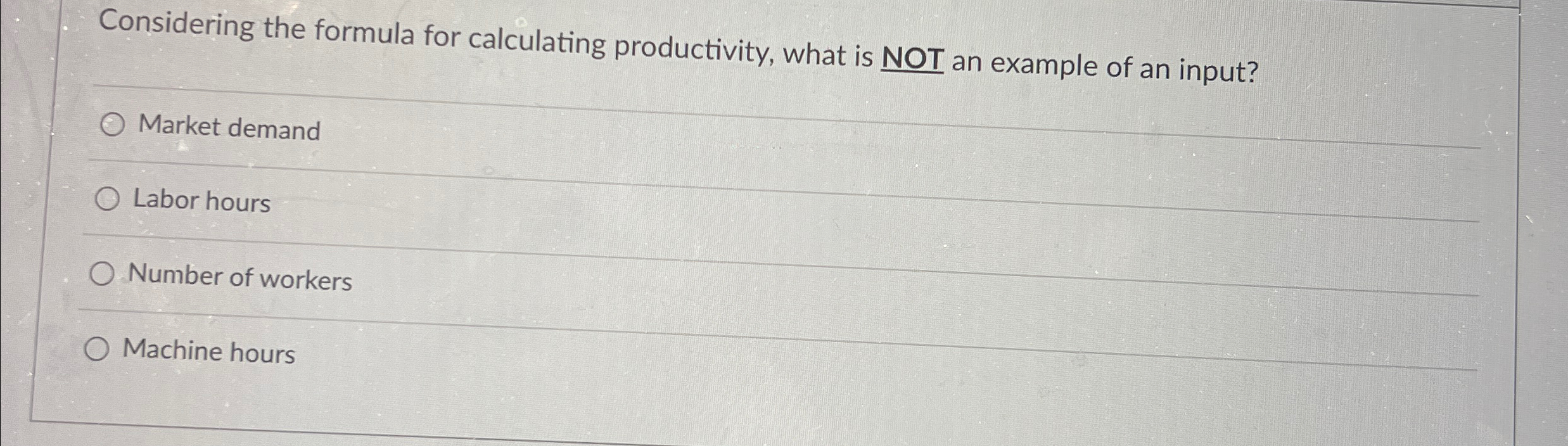 Solved Considering the formula for calculating productivity, | Chegg.com