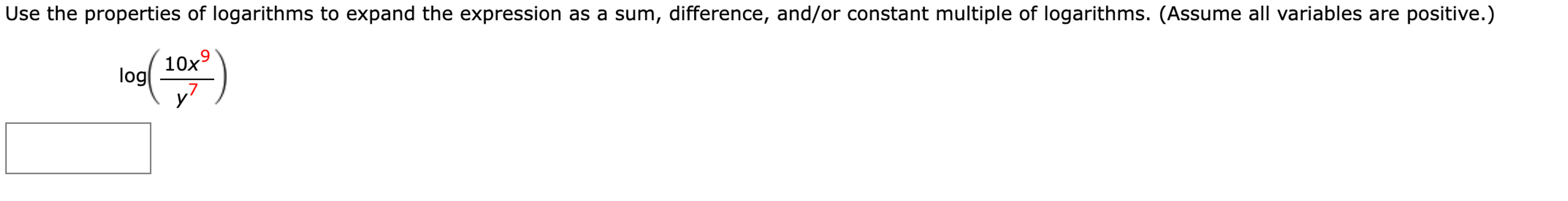 Solved Use the properties of logarithms to expand the | Chegg.com