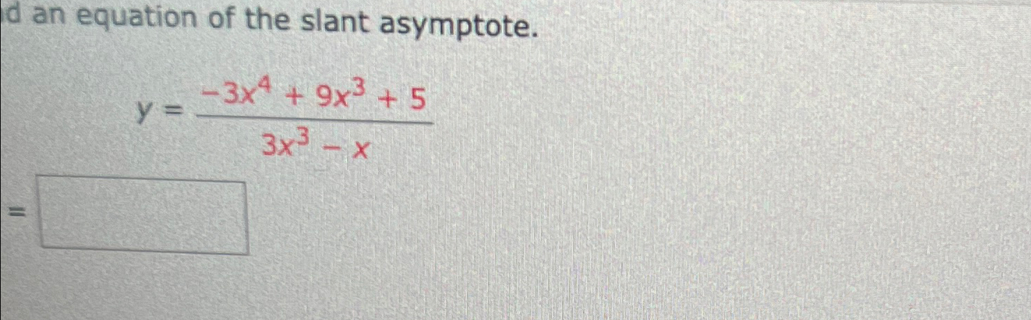 Solved d an equation of the slant | Chegg.com