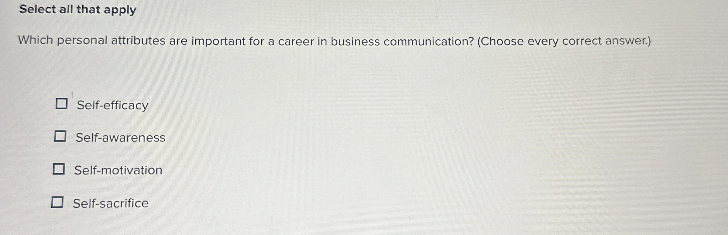 Solved Select all that applyWhich personal attributes are | Chegg.com