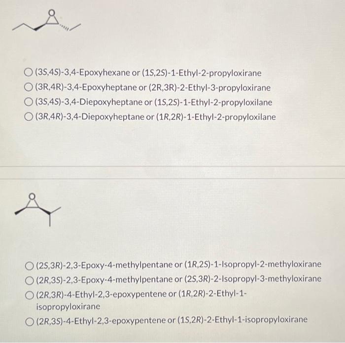 Solved (3S,4S)-3,4-Epoxyhexane or | Chegg.com