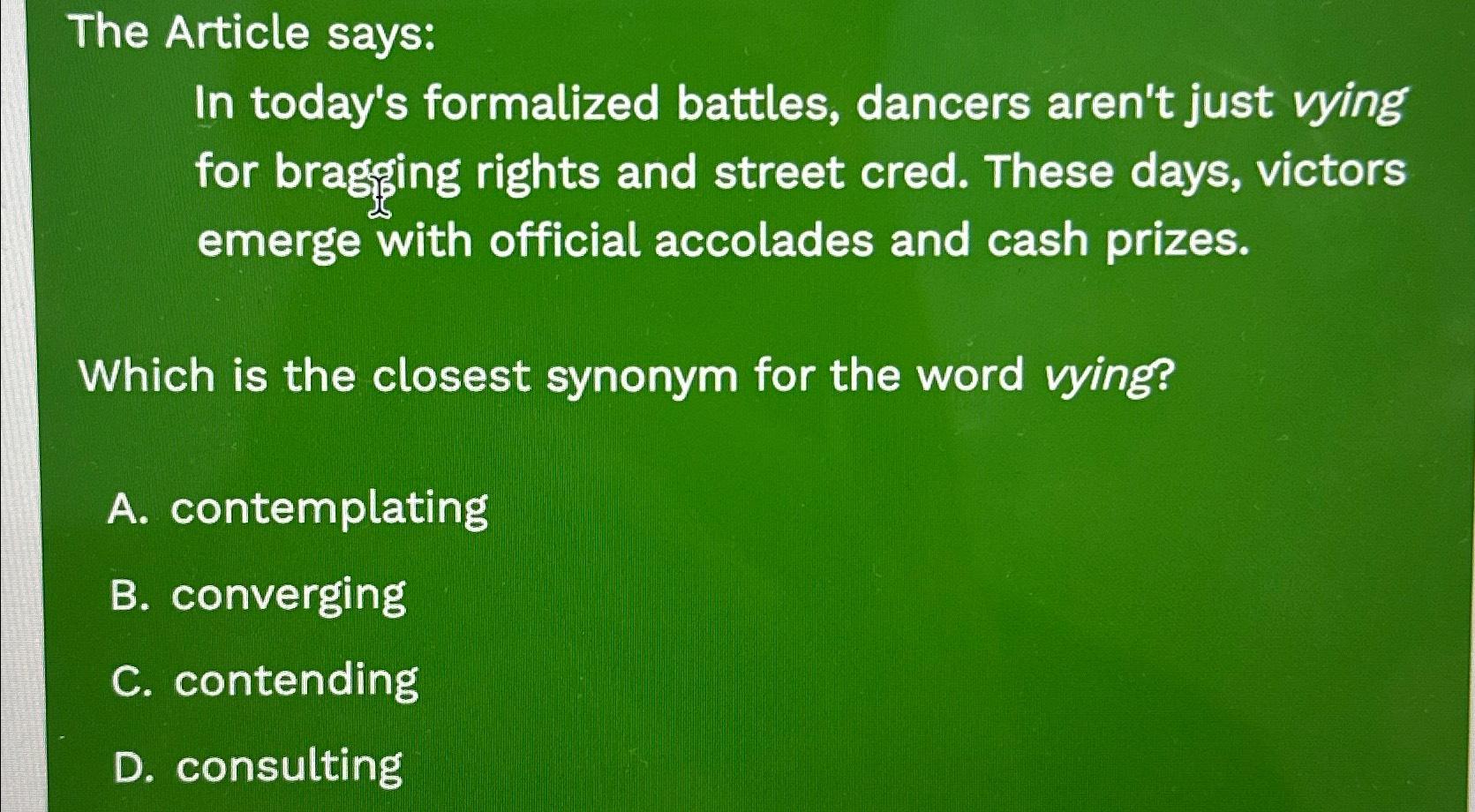 Solved The Article says:In today's formalized battles, | Chegg.com