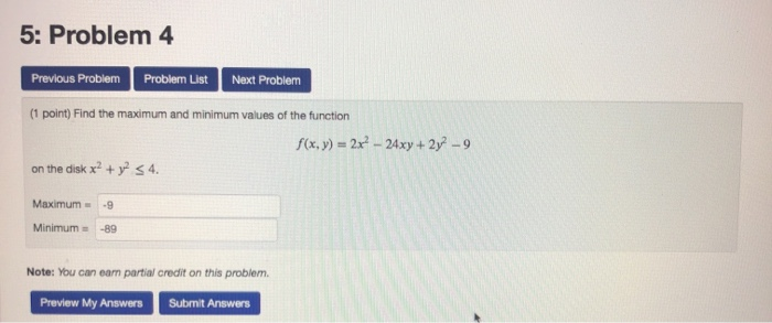 Solved 5: Problem 4 Previous Problem Problemn List Next | Chegg.com