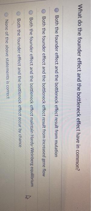 Solved What do the founder effect and the bottleneck effect | Chegg.com