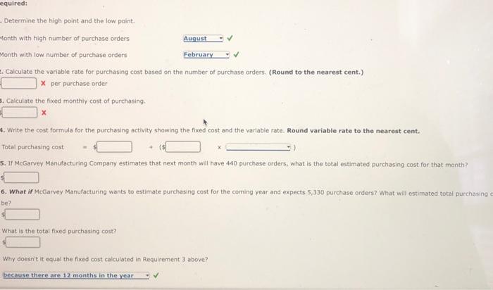 Solved High Low Method To Determine Fixed Cost And Variable 8932