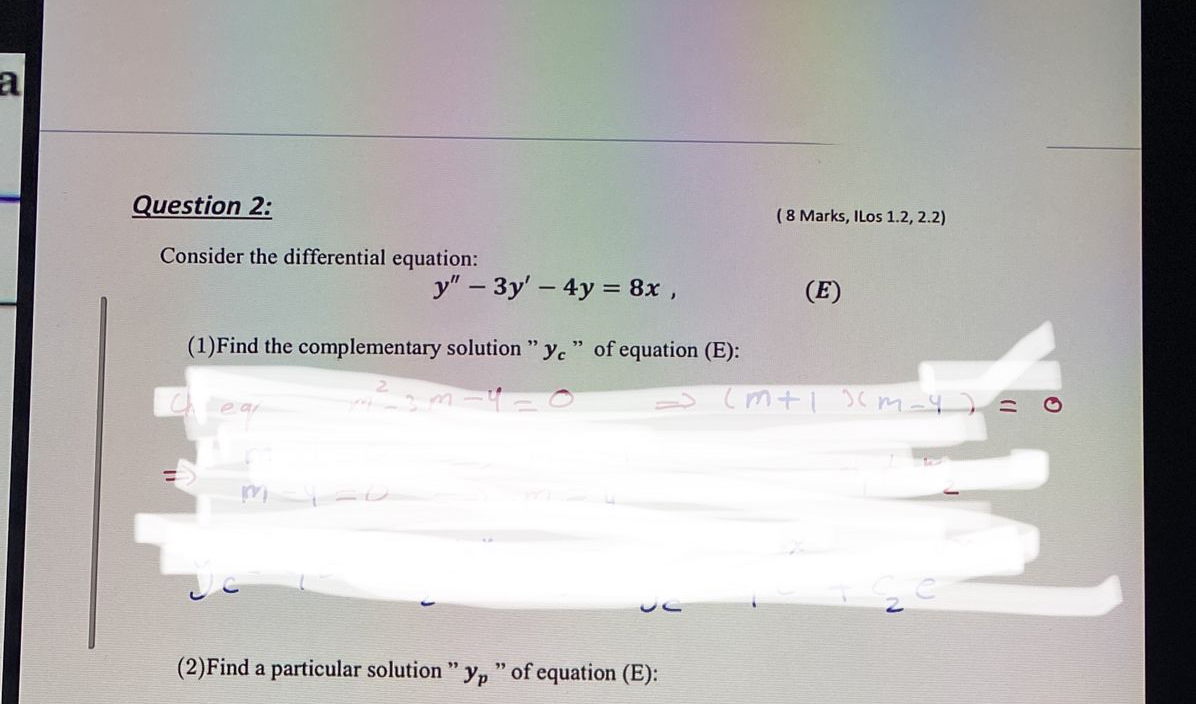 Solved Question 2:( 8 ﻿Marks, ILos 1.2, 2.2)Consider the | Chegg.com