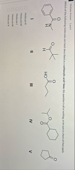 Solved Multiple Aniswer1 ﻿pointWhich of the following | Chegg.com