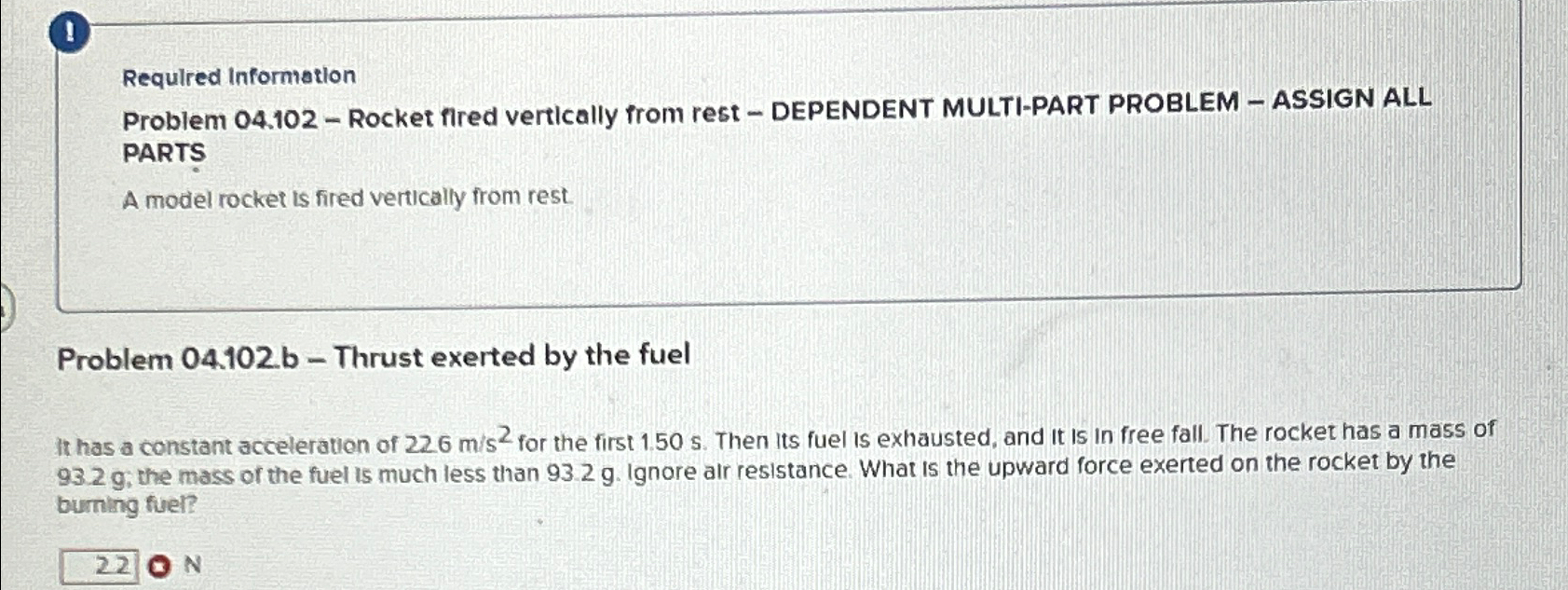 Solved 1Requlred InformationProblem 04.102 - ﻿Rocket fired | Chegg.com