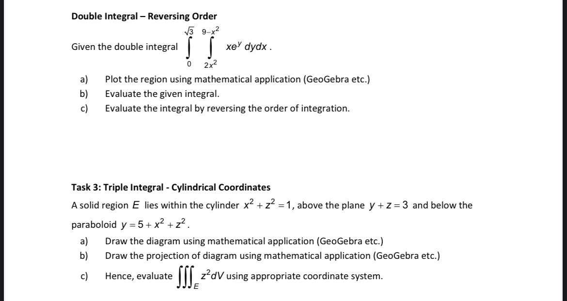 Solved newDouble Integral - ﻿Reversing OrderGiven the double | Chegg.com
