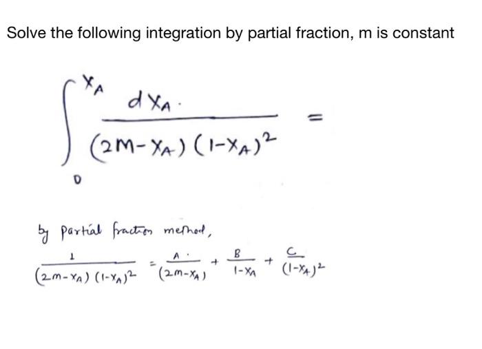 Solved Solve the following integration by partial fraction, | Chegg.com