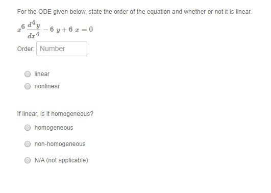 Solved For the ODE given below, state the order of the | Chegg.com