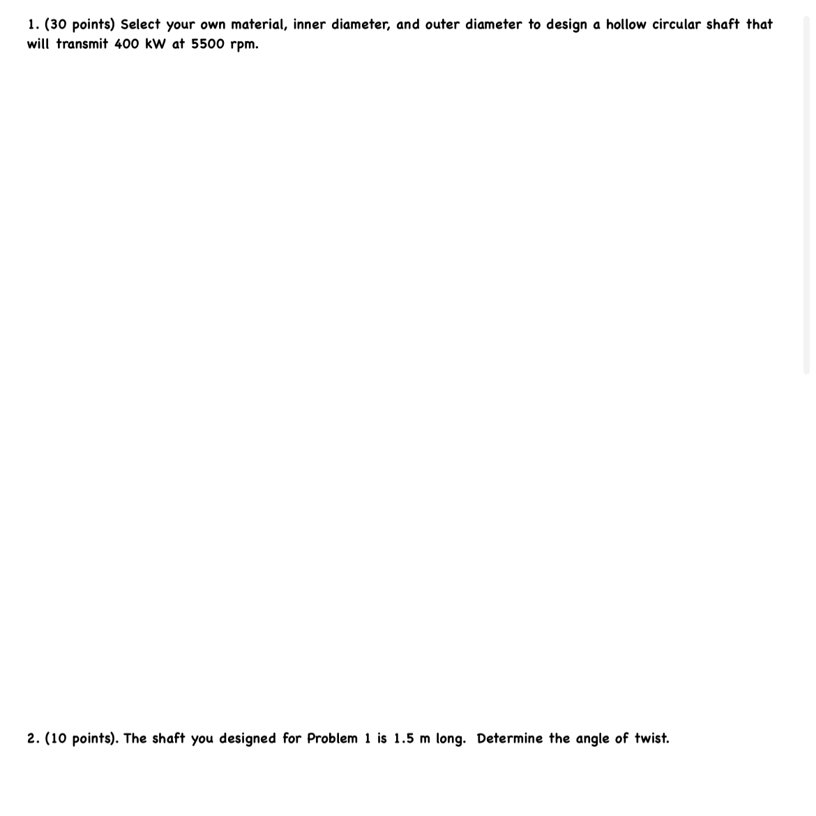 Solved ( 30 ﻿points) ﻿Select your own material, inner | Chegg.com