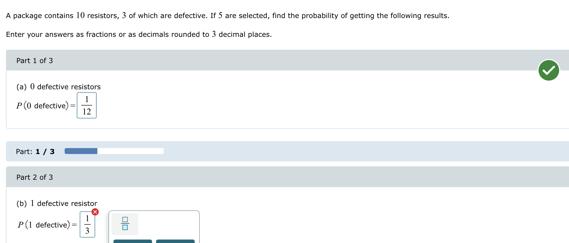 Solved A package contains 10resistors, 3of ﻿which are | Chegg.com