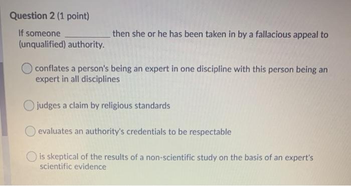 Solved Question 2 (1 point) If someone (unqualified) | Chegg.com