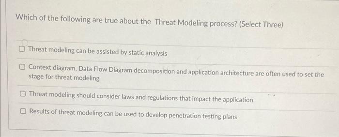 Solved Which of the following are true about the Threat | Chegg.com