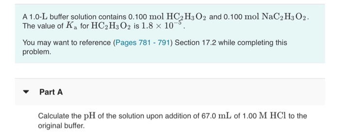 Solved A 1.0-L buffer solution contains 0.100 mol HC2 H3 O2 | Chegg.com