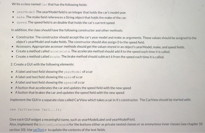 Solved Write A Class Named Car That Has The Following