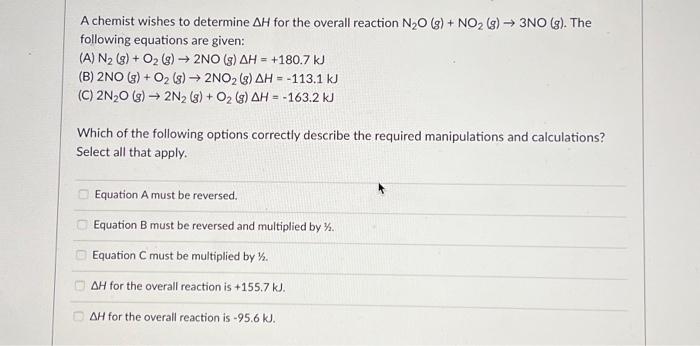 Solved A chemist wishes to determine AH for the overall | Chegg.com Solved A chemist wishes to determine AH for the overall | Chegg.com