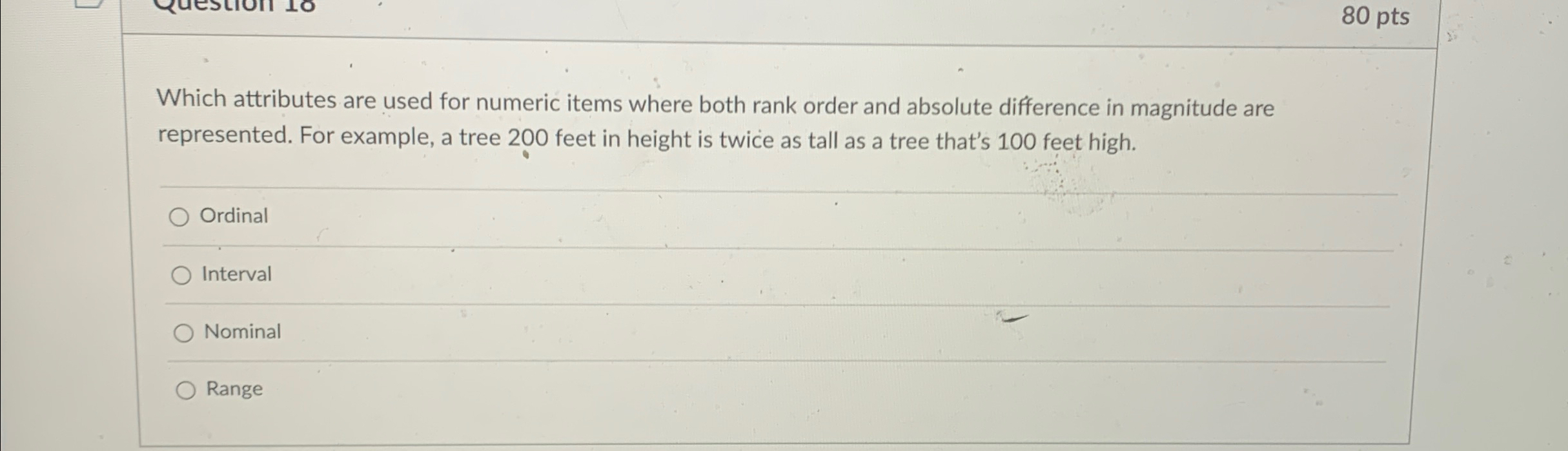 Solved Which attributes are used for numeric items where | Chegg.com