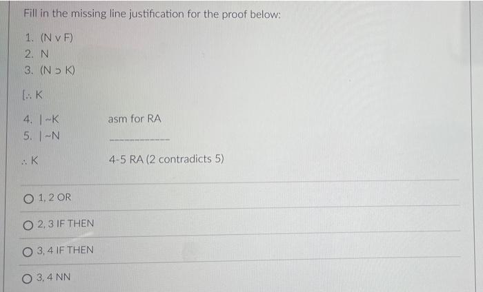Fill in the missing line justification for the proof | Chegg.com