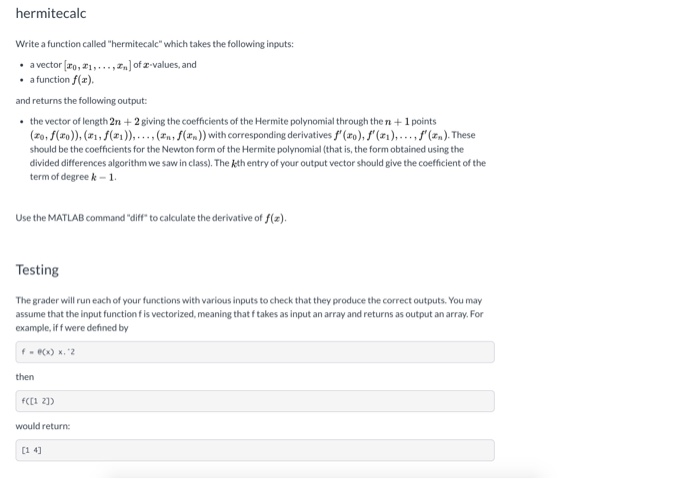 Write three MATLAB functions and save them all in the | Chegg.com