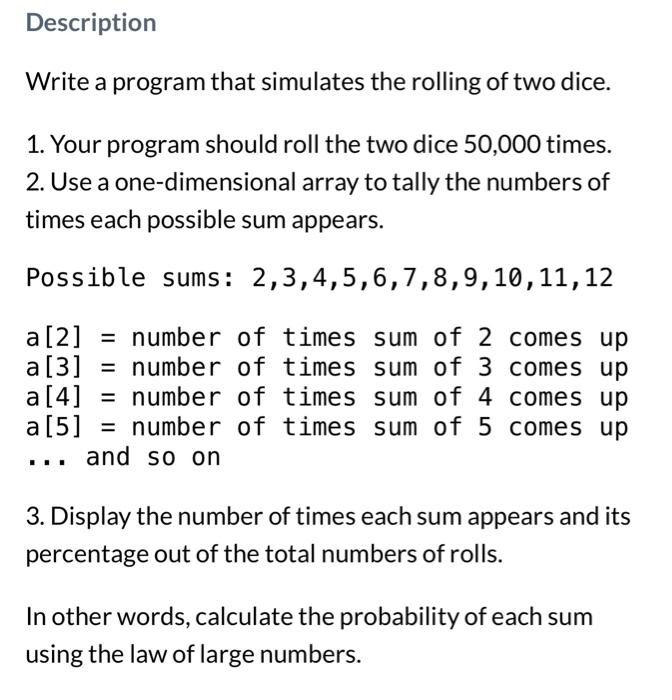 Solved Description Write A Program That Simulates The 0552