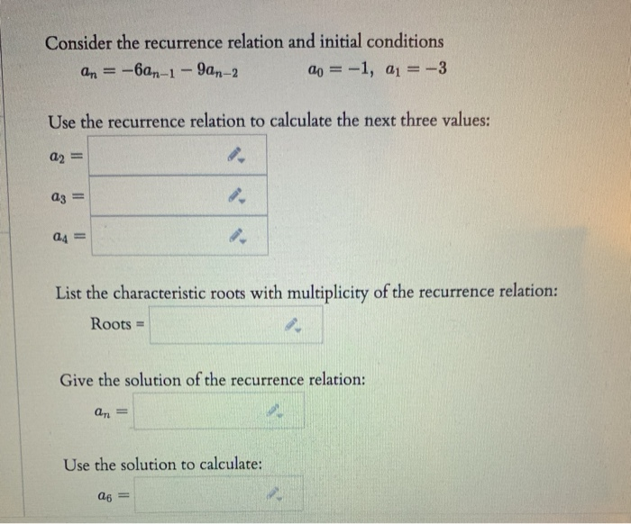 Solved Consider The Recurrence Relation And Initial