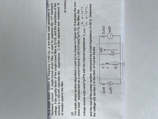 Solved In a single phase system of frequency f1=60Hz, ﻿a | Chegg.com