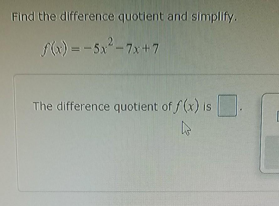 Solved Find the difference quotient and simplify. f(x) = | Chegg.com
