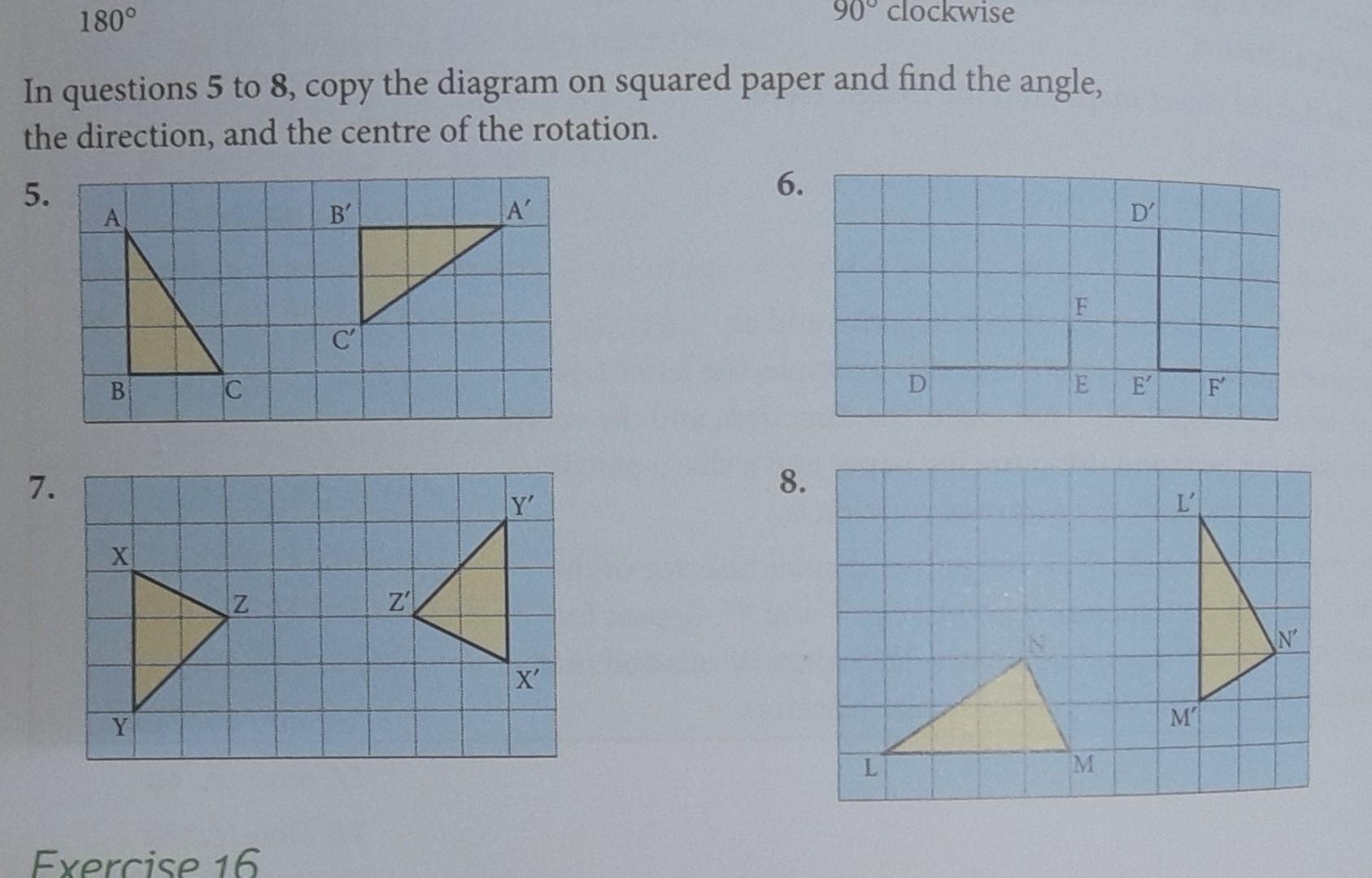 Solved In questions 5 to 8 , copy the diagram on squared | Chegg.com