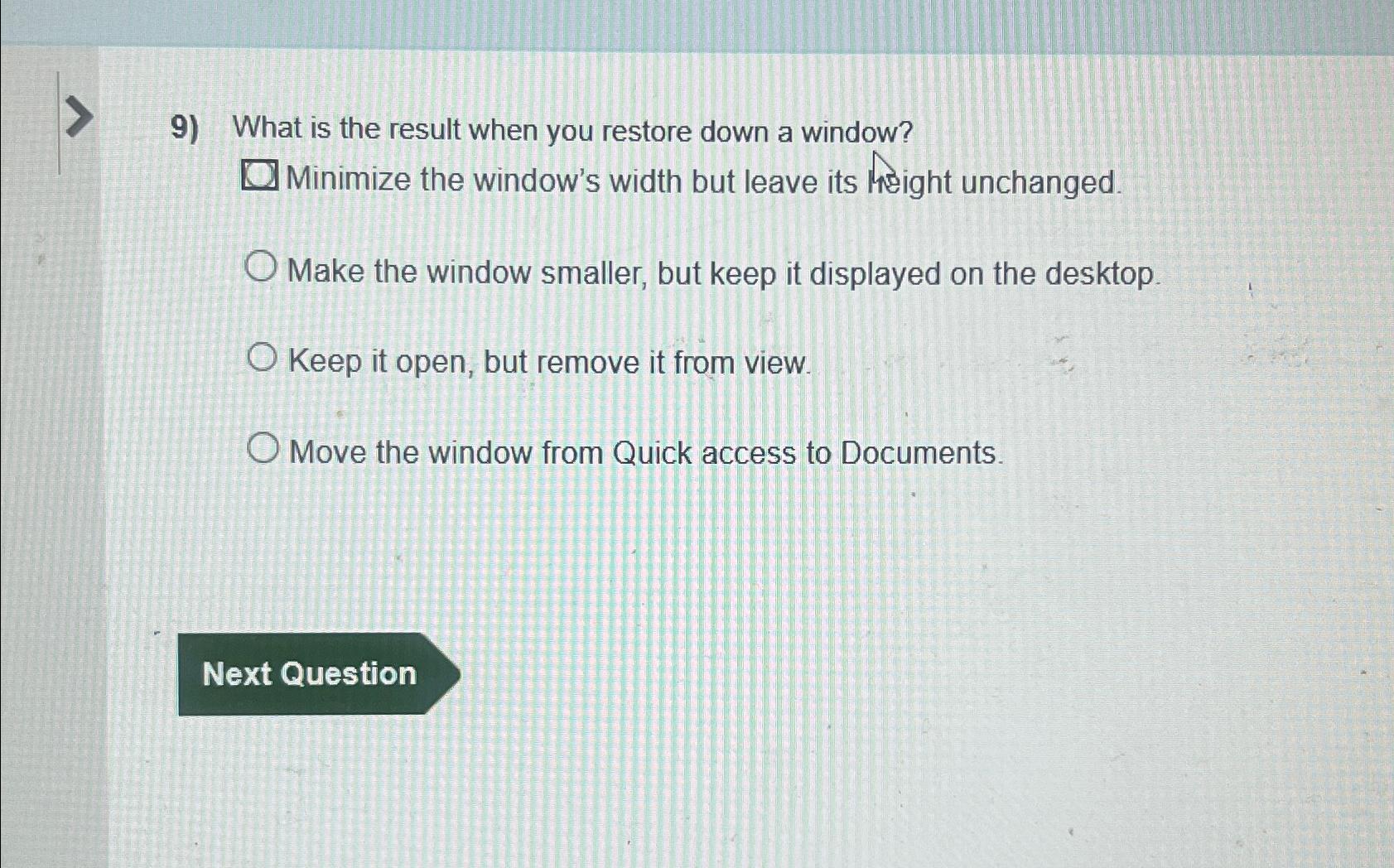 Solved What is the result when you restore down a | Chegg.com